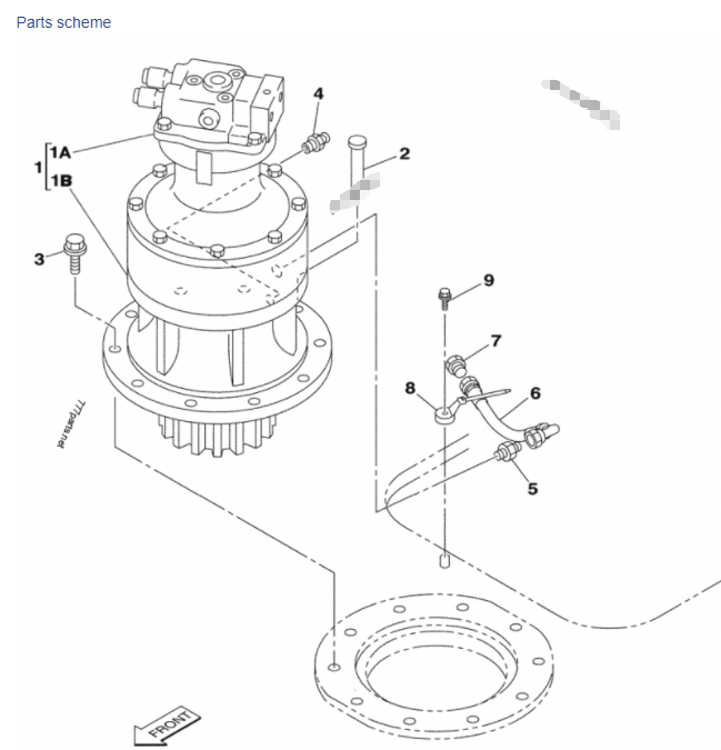 Excavator CX210 swing motor assy KRC0185 SH210 hydraulic swing ...