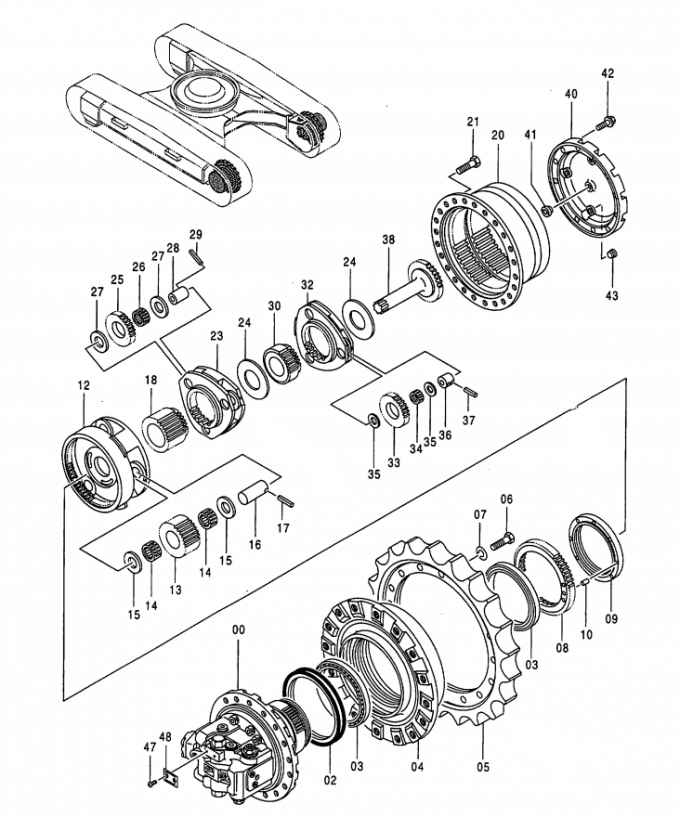 EX200-5 EX200-3 EX210-5 Hitachi Final Drive Excavator Gearbox 9150472