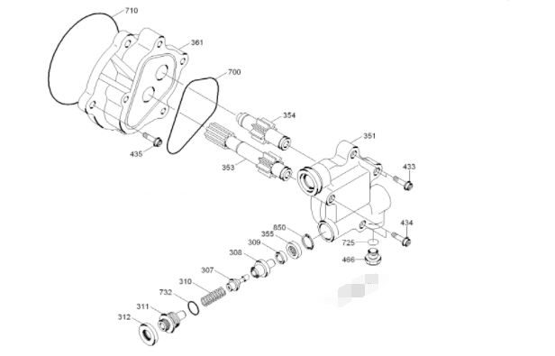 Excavator R360LC-7 hydraulic gear pump XJBN-00520 pilot pump main pump