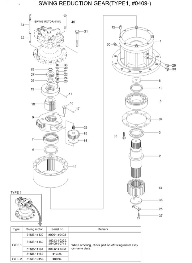 R455 R450LC-7 R500-7 R500LC-7 Swing Reduction R450 R500 Excavator ...