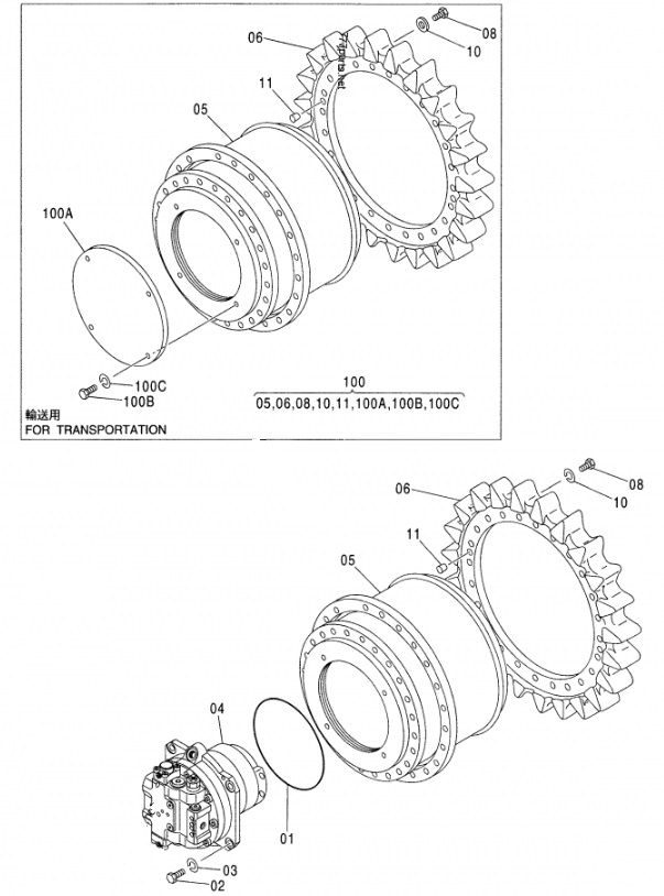 ZX450-3 For Hitachi MSF-340 4637796 Final Drive Without Gearbox ...